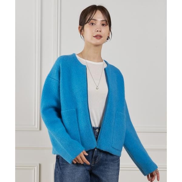 ルスーク（Le Souk）/ラクーン接結編みニットブルゾン
