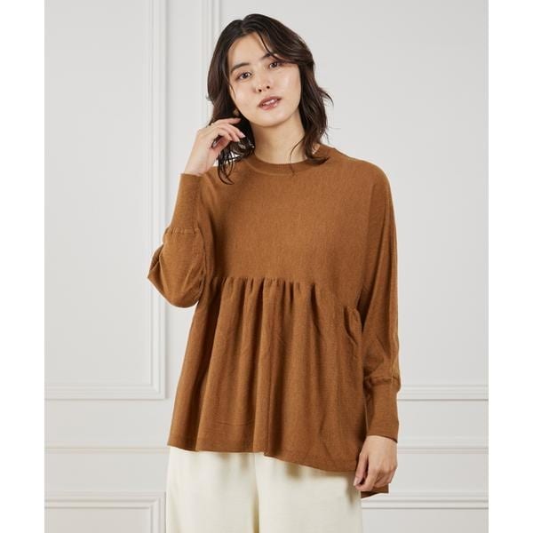 ルスーク（Le Souk）/《大きいサイズ》ヘムギャザーニットプルオーバー