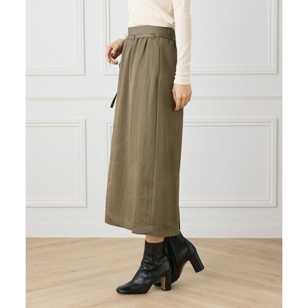 ルスーク（Le Souk）/《大きいサイズ》細タイベルト付きAラインスカート