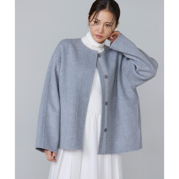 ルスーク（Le Souk）/《大きいサイズ》クルーネックリバーコート