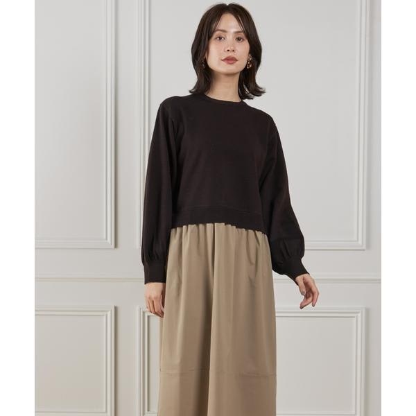 ルスーク（Le Souk）/異素材コンビネーションワンピース