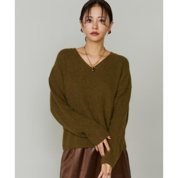 ルスーク（Le Souk）/スパンコールVネックニットプルオーバー