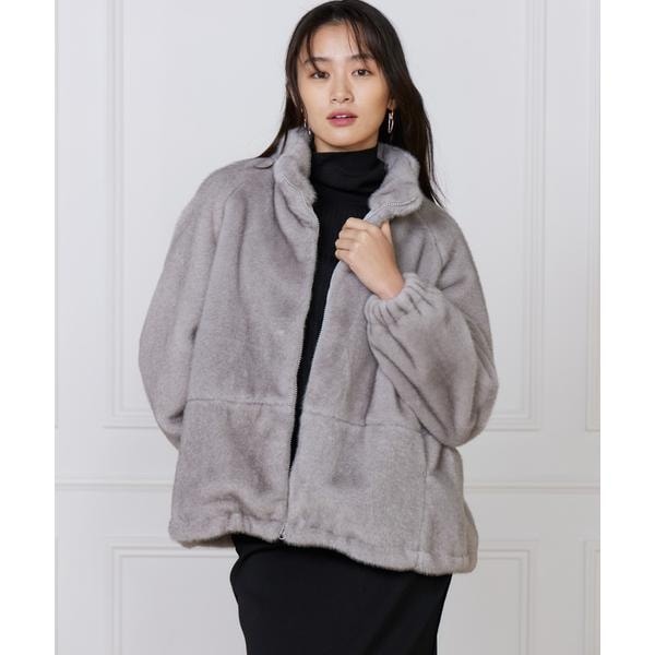 ルスーク（Le Souk）/《大きいサイズ》フェイクファースタンドブルゾン