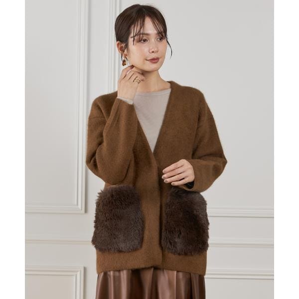 ルスーク（Le Souk）/《45th限定企画》ラクーン接結編みニットジャケット