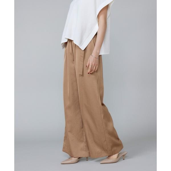【NEW】ルスーク（Le Souk）/《大きいサイズ》サテンワイドパンツ