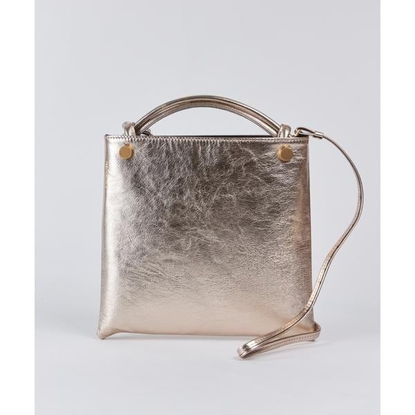 フェイバリット スキナモノ（FAVORITE SUKINAMONO）/bar−knot flat ショルダーバッグ パターン＆メタリックレザー《FEEL AND TAST