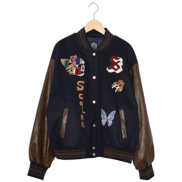 スカラー（ScoLar）/ScoLar スカラー メルトン×合皮 異素材切替スタジャン