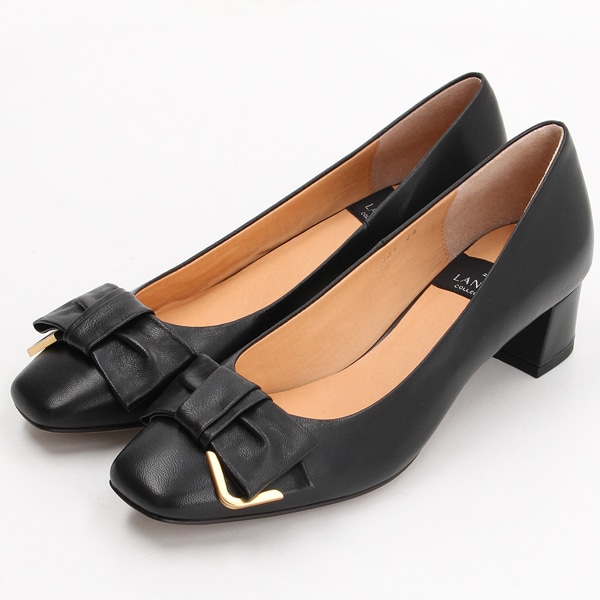 ランバン コレクション（LANVIN COLLECTION）/レザーリボンスクエアトゥパンプス