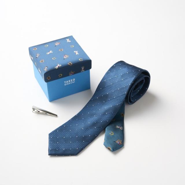 【NEW】タケオキクチ（TAKEO KIKUCHI）/【ネクタイ】タケオキクチ｜タイバーBOXセット ドット/馬 干支モチーフ