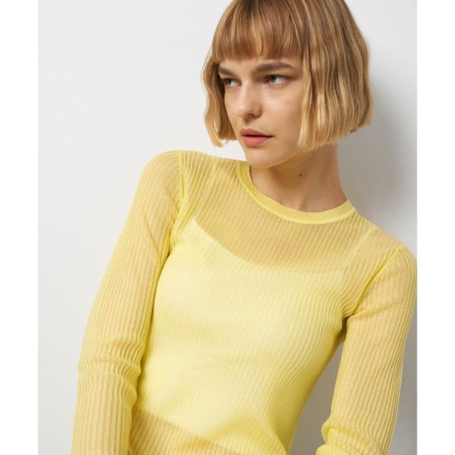 ランバン オン ブルー（LANVIN en Bleu）/シアーリブフレアカフスニット