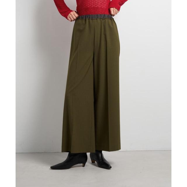 ランバン オン ブルー（LANVIN en Bleu）/異素材ベルトゴムワイドパンツ