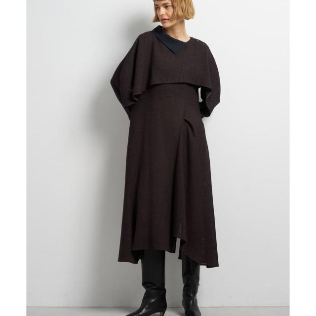 ランバン オン ブルー（LANVIN en Bleu）/アシンメトリーコンビワンピース