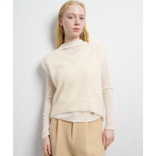 ランバン オン ブルー（LANVIN en Bleu）/シャギーアイレットベスト