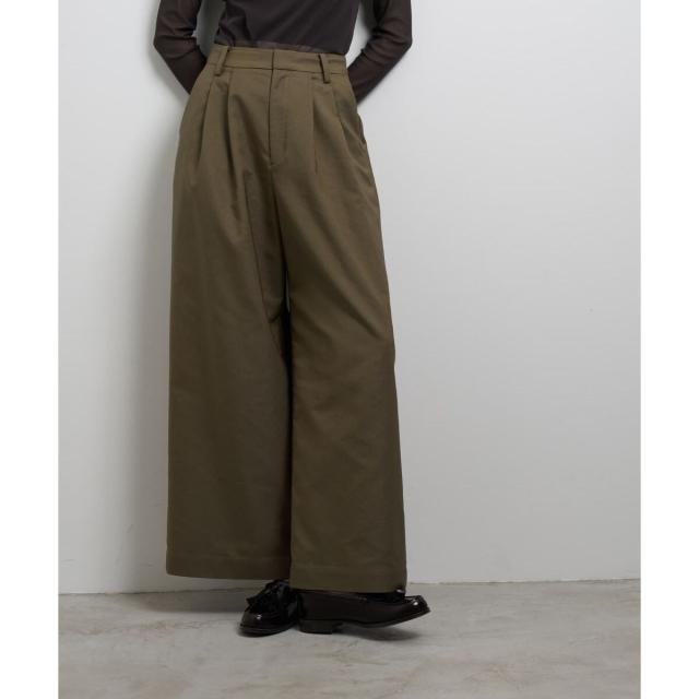 ランバン オン ブルー（LANVIN en Bleu）/コットンギャバツータックパンツ