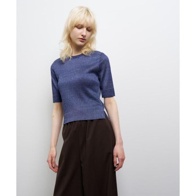 ランバン オン ブルー（LANVIN en Bleu）/プリーツハーフスリーブニット