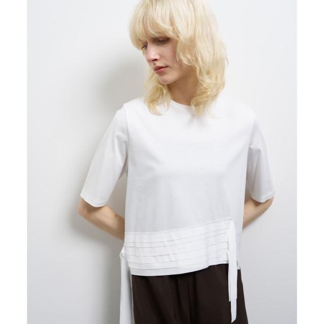 ランバン オン ブルー（LANVIN en Bleu）/アシンメテープフリルカットソー