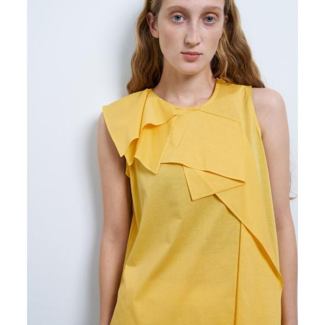 ランバン オン ブルー（LANVIN en Bleu）/ドレープノースリーブカットソー