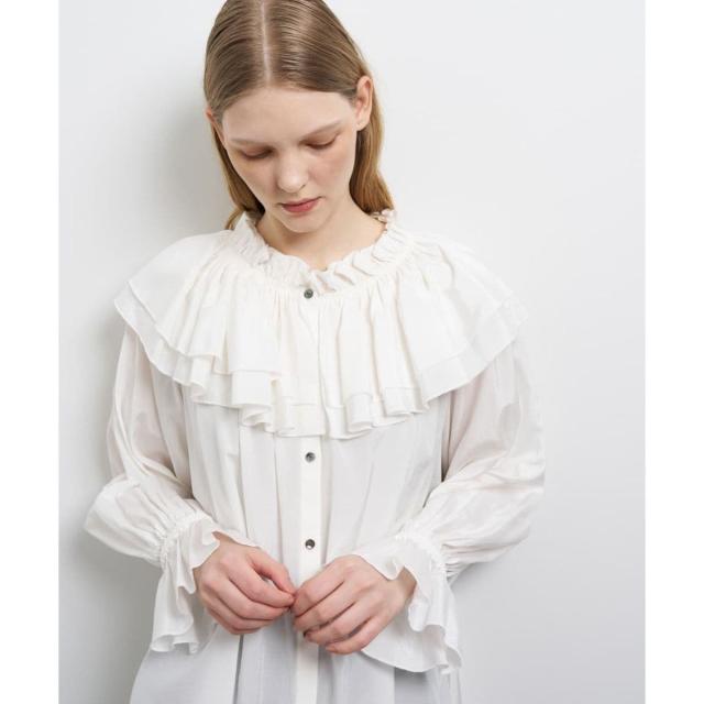 ランバン オン ブルー（LANVIN en Bleu）/トリアセローンボリュームカラーブラウス