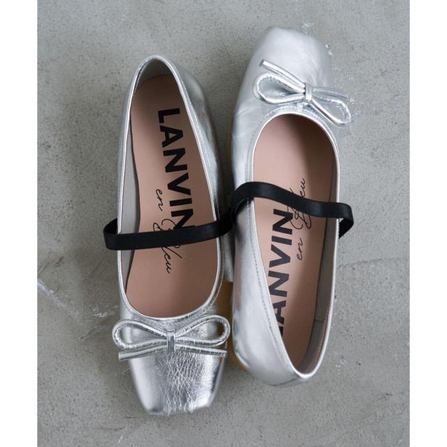 ランバン オン ブルー（LANVIN en Bleu）/レザーリボンバレエシューズ