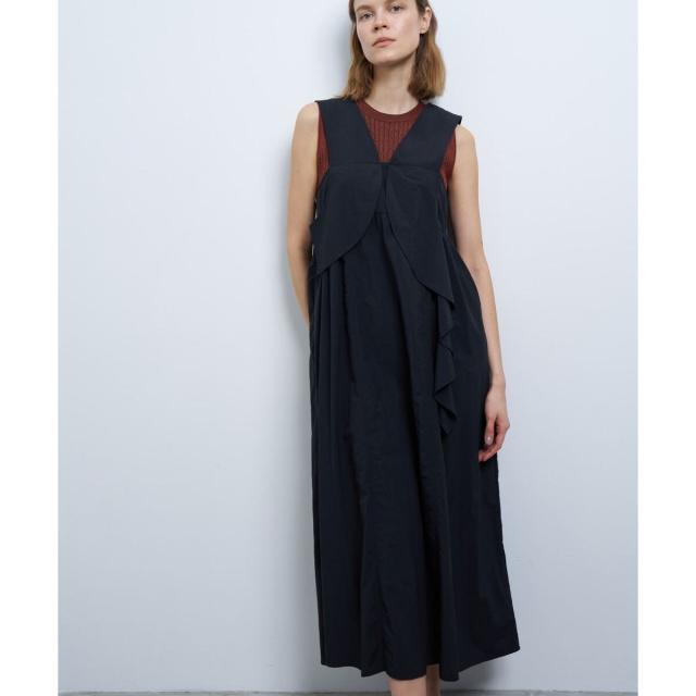 ランバン オン ブルー（LANVIN en Bleu）/アシンメラッフルノースリーブワンピース