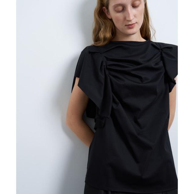 ランバン オン ブルー（LANVIN en Bleu）/ランダムタックドレープカットソー