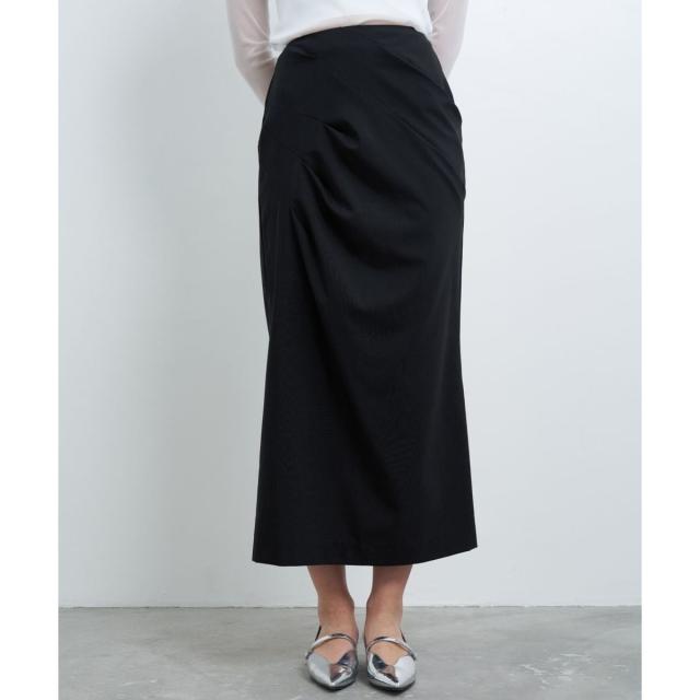ランバン オン ブルー（LANVIN en Bleu）/ウールトロピカルドレープタイトスカート