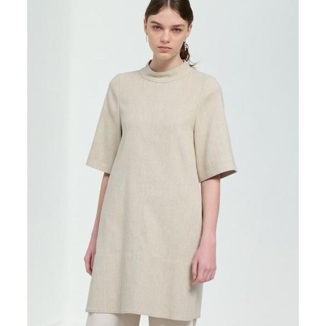 ランバン オン ブルー（LANVIN en Bleu）/スラブメランジスタンドチュニックワンピース