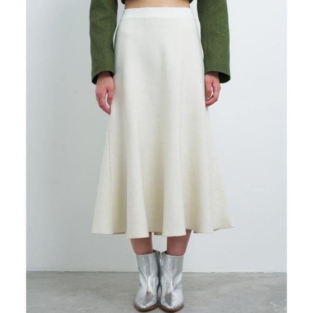 【NEW】ランバン オン ブルー（LANVIN en Bleu）/ダブルフェイスニットスカート
