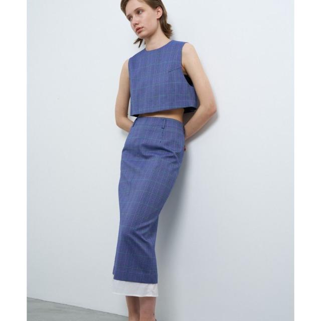 ランバン オン ブルー（LANVIN en Bleu）/尾州クラシックチェックタイトスカート