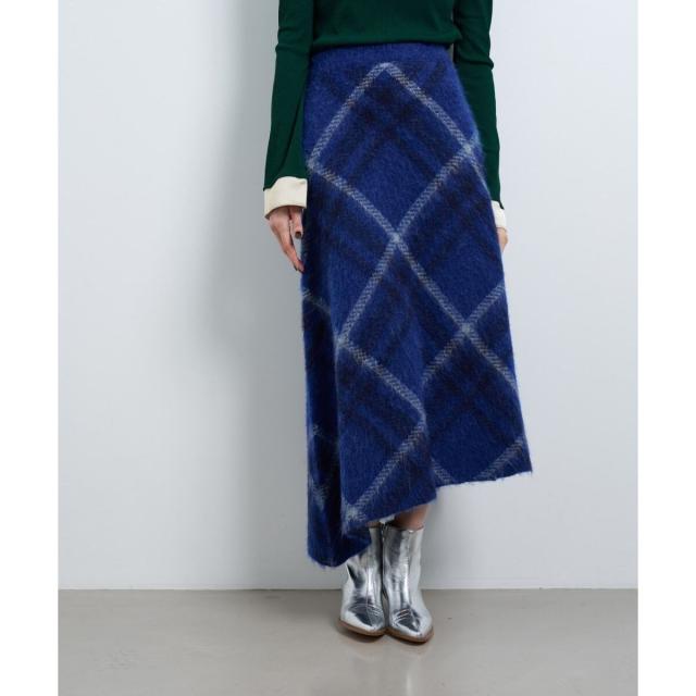 ランバン オン ブルー（LANVIN en Bleu）/チェックジャカードニットスカート