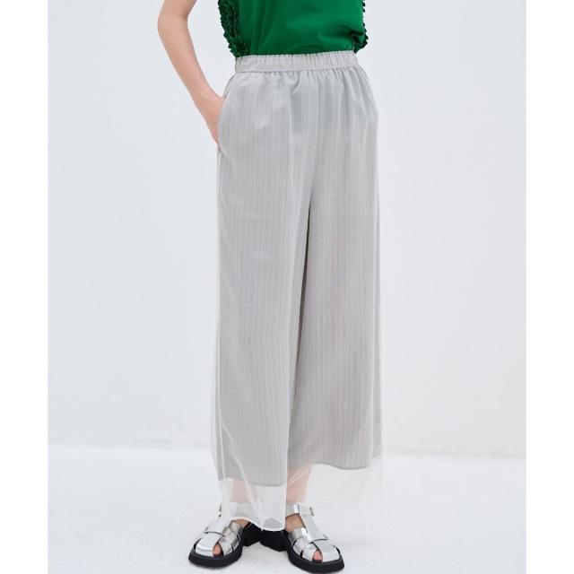 ランバン オン ブルー（LANVIN en Bleu）/シアーストライプワイドパンツ