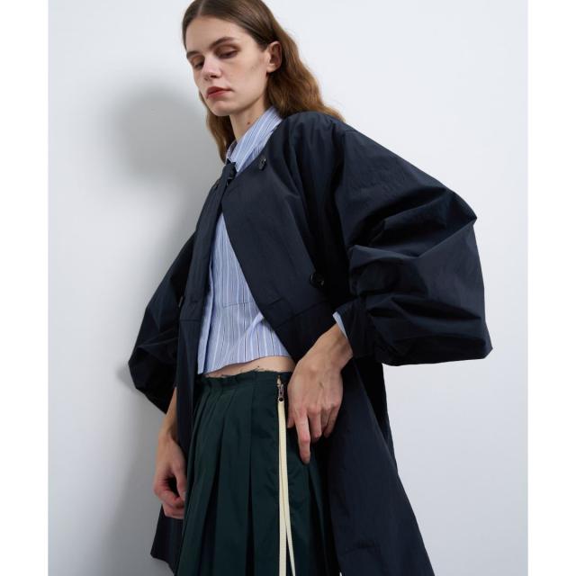 ランバン オン ブルー（LANVIN en Bleu）/コットンタフタベルテッドコート