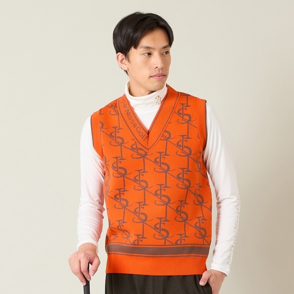 エヌエス23・パー・ニッサゴルフ　（NS23 par Nissa Golf）/【メンズ】モノグラム柄ニットベスト