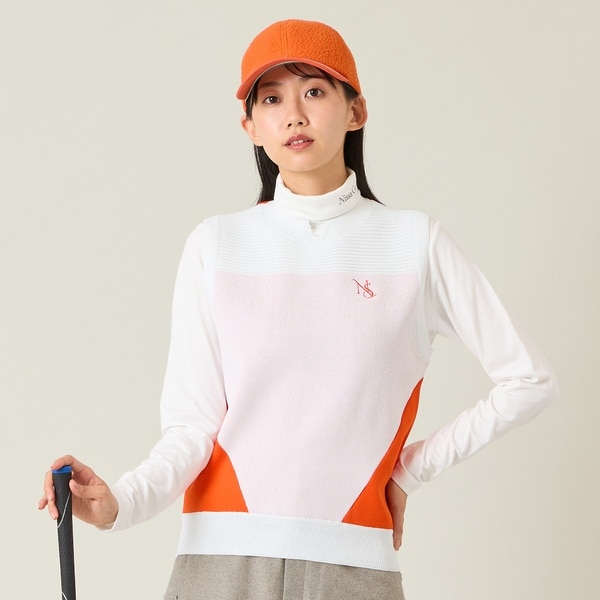 エヌエス23・パー・ニッサゴルフ　（NS23 par Nissa Golf）/【レディース】配色ニットベスト