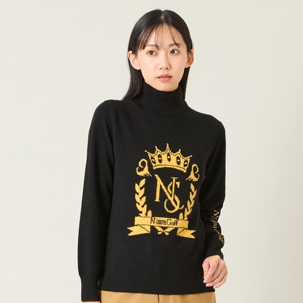 エヌエス23・パー・ニッサゴルフ　（NS23 par Nissa Golf）/【レディース】オリジナルロゴカシミヤインターシャニットセーター