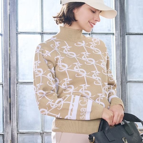 エヌエス23・パー・ニッサゴルフ　（NS23 par Nissa Golf）/【レディース】モノグラム柄ニットセーター