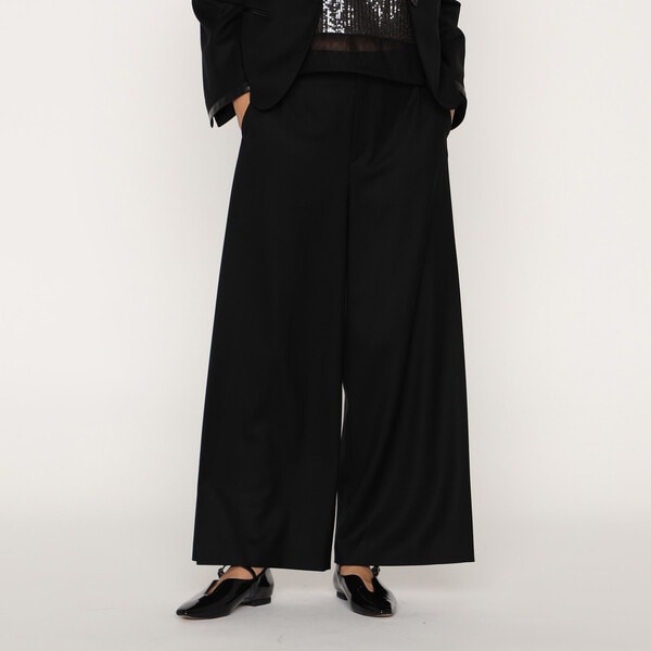 メゾンプラチナ（Maison Platinum）/ウールギャバジン サイドタックワイドパンツ