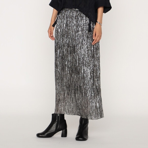 メゾンプラチナ（Maison Platinum）/シルク×ポリエステル ラメシフォンスカート