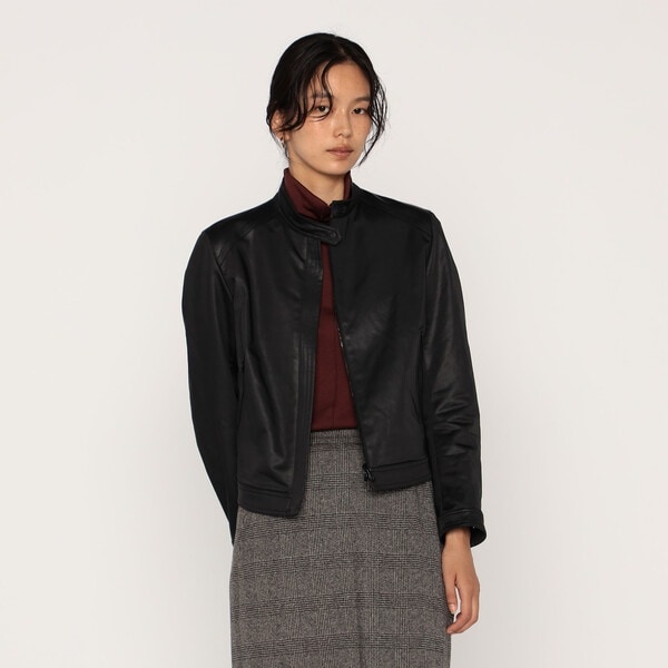 メゾンプラチナ（Maison Platinum）/レザーライクサテン シングルライダース