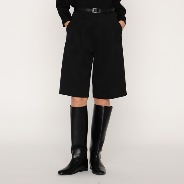 メゾンプラチナ（Maison Platinum）/高密度 梳毛ウールギャバ フィールドハーフパンツ