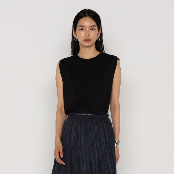 メゾンプラチナ（Maison Platinum）/60/−スビン リサイクルオーガニックスムース　ねじりスリーブTシャツ