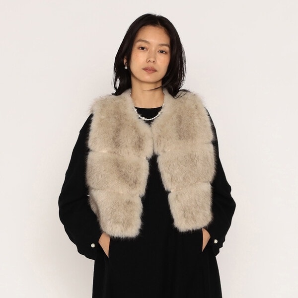 【NEW】メゾンプラチナ（Maison Platinum）/フェイクファー ショートジレ