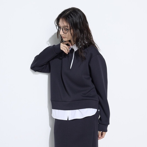 【NEW】コムサワードローブ（COMME CA Wardrobe）/レーヨンミックスダンボール プルオーバー