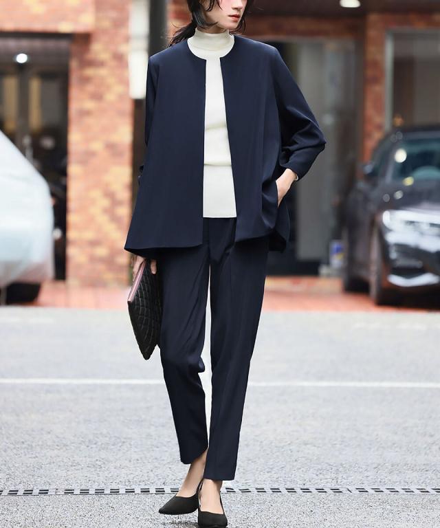 フロリア（Flolia）/セットアップ スーツ フォーマル セレモニー ビジネス ジャケット テーパードパンツ 【洗える】