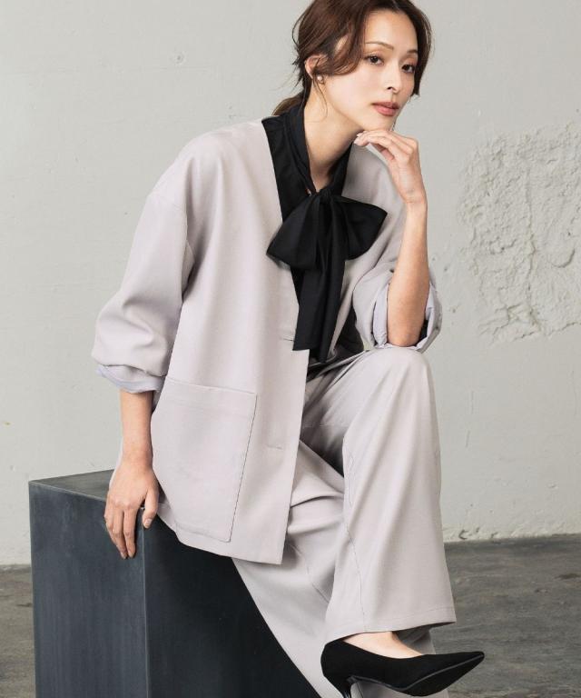 【NEW】フロリア（Flolia）/今っぽく、楽ちん体型カバー 抜け感セットアップスーツ 卒業式 入学式【楽ちん・体型カバー】