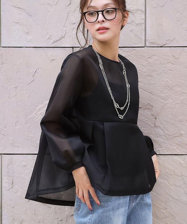 エルフランク（ELFRANK）/シアー ペプラム チュニック ブラウス