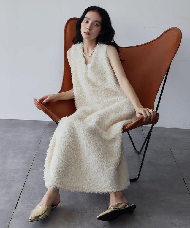 エルフランク（ELFRANK）/シープボア Vネック ジャンパースカート ワンピース