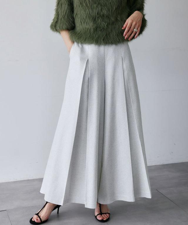 エルフランク（ELFRANK）/インパーテッドタック フレア ワイドパンツ【洗える】