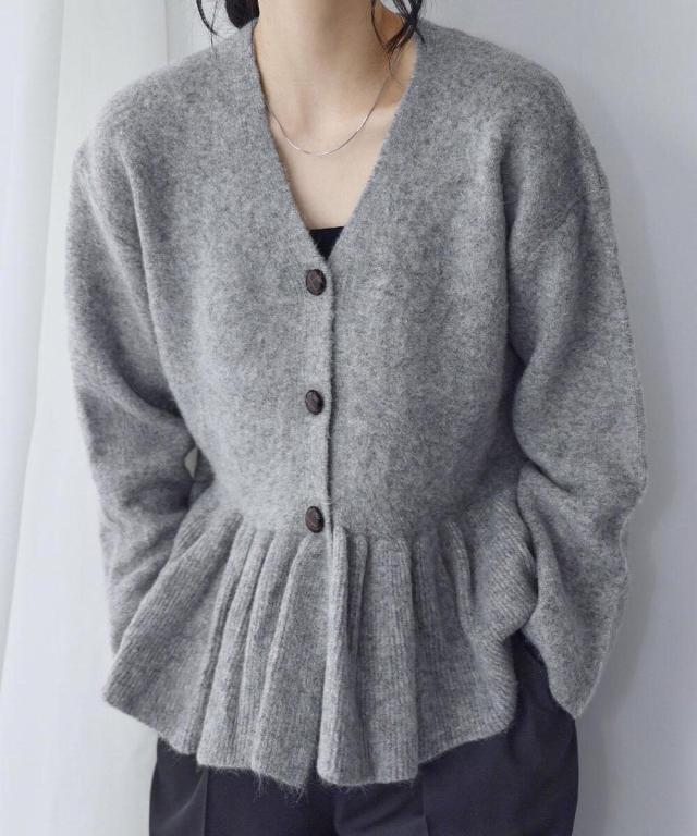 エルフランク（ELFRANK）/ペプラム フリル Vネック ニット カーディガン