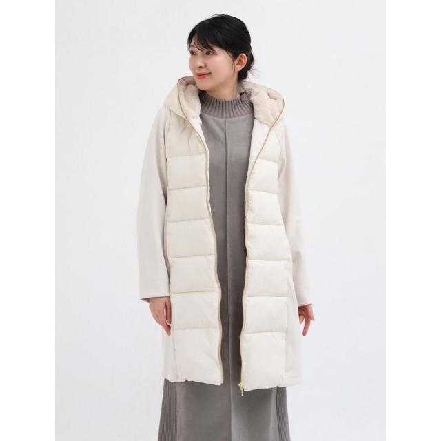 メドック オリジナル ホワイト（MEDOC Original White）/フェイクファーフードロングコート